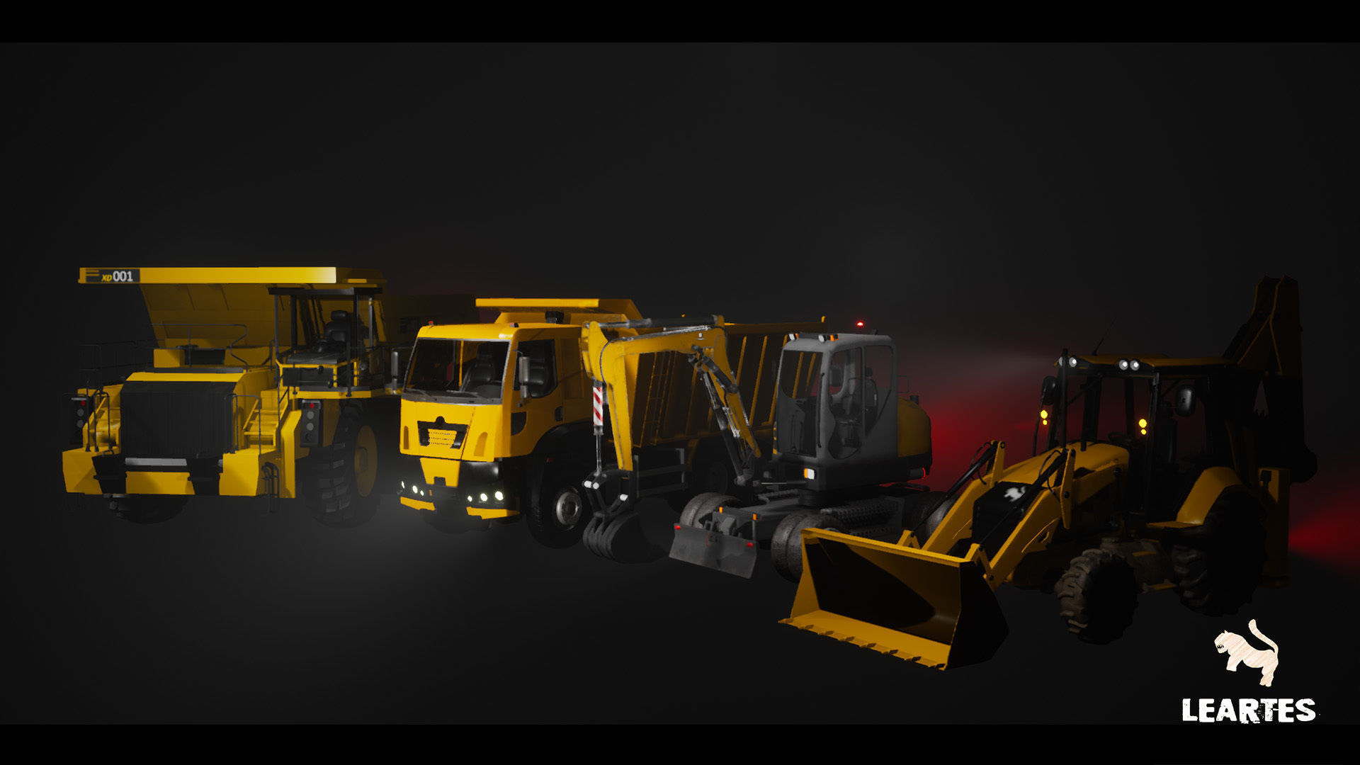 3D model Driveable Animated Construction Vehicles Set of 4 VR / AR ...