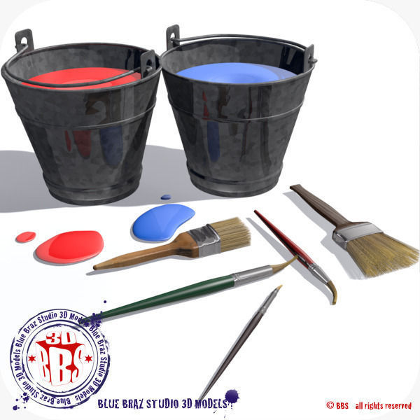Paint Buckets 3D | CGTrader