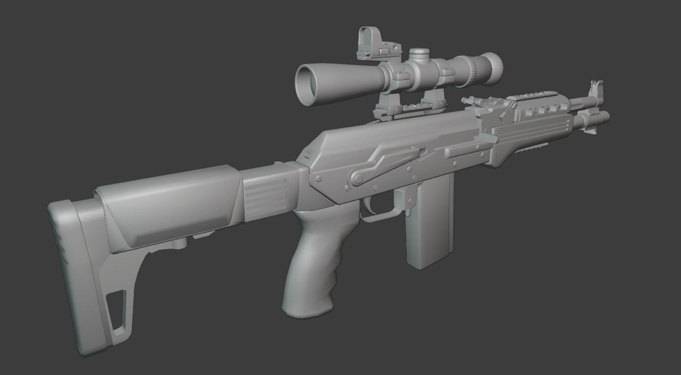 3D model AK-74 458 SOCOM - Two variants VR / AR / low-poly | CGTrader