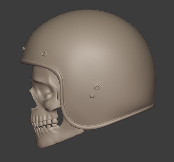 skull in helmet 3D model 3D printable | CGTrader