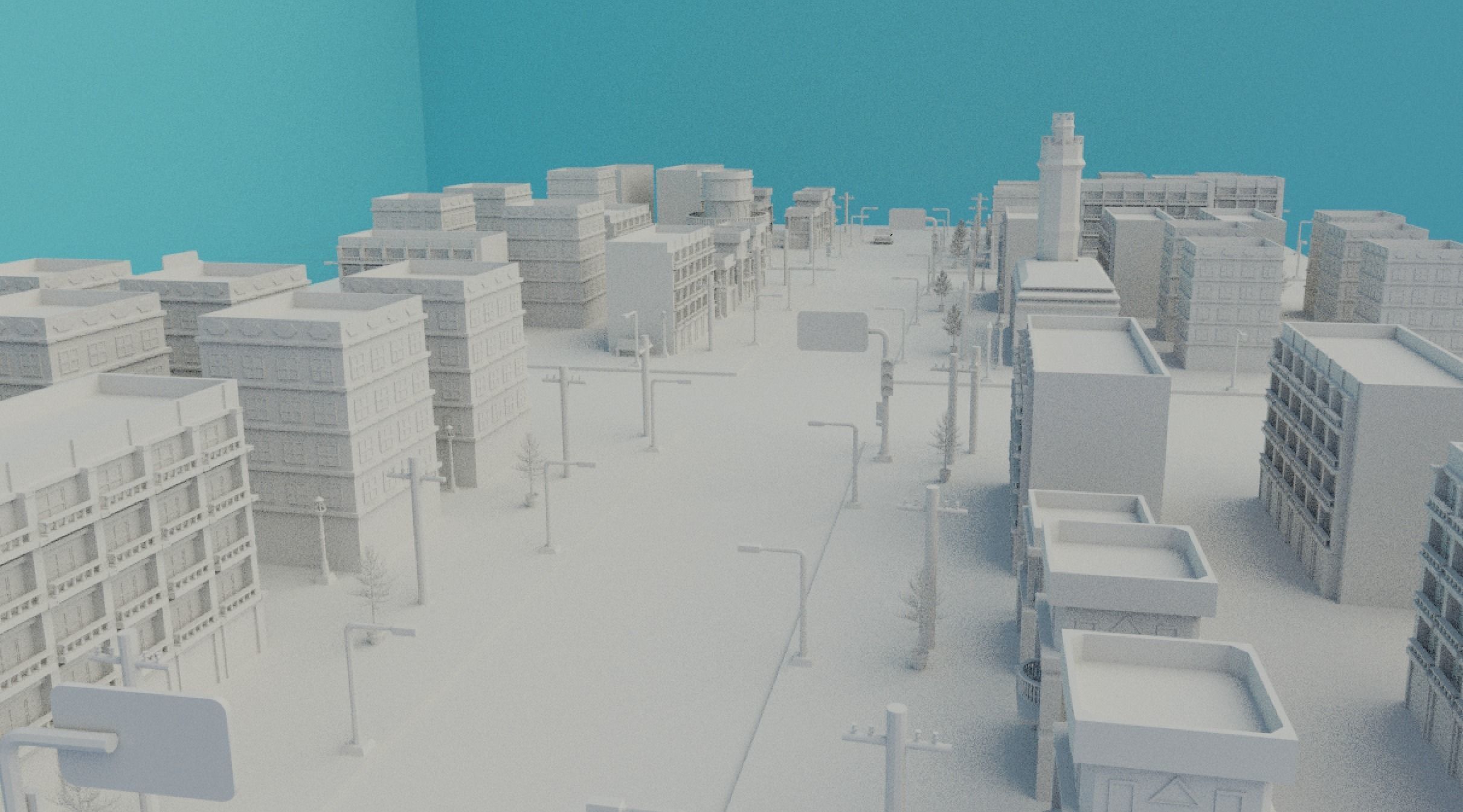 City Low Poly 3d model Town Low-poly 3D model free VR / AR / low-poly ...