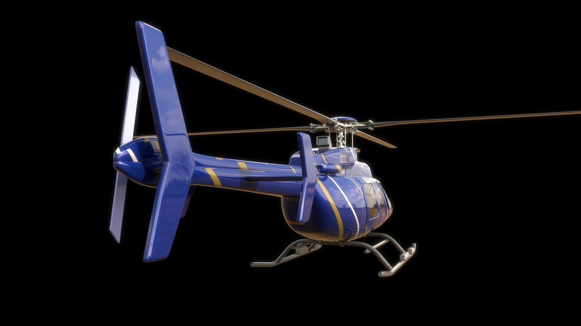 Helicopter - Bell Chopper - Exterior and Interior 3D model animated ...