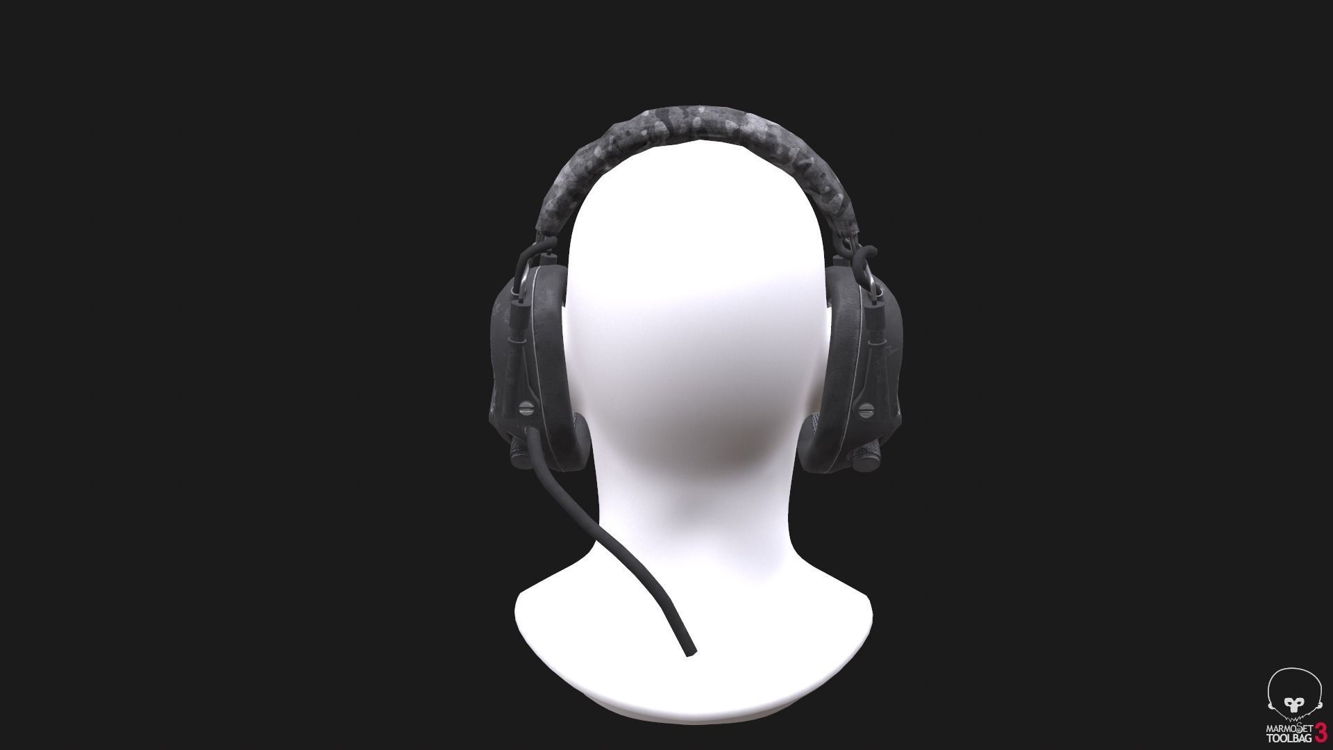 3D model Headset Low-Poly on mannequin head VR / AR / low-poly | CGTrader
