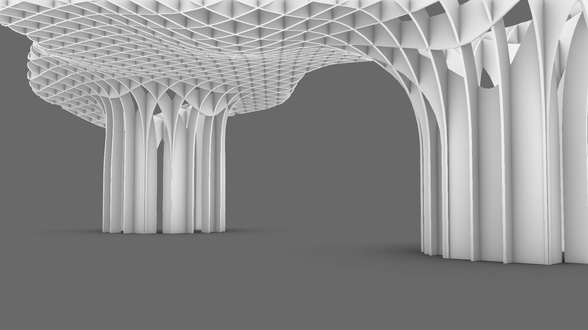 waffle architecture 3D model | CGTrader