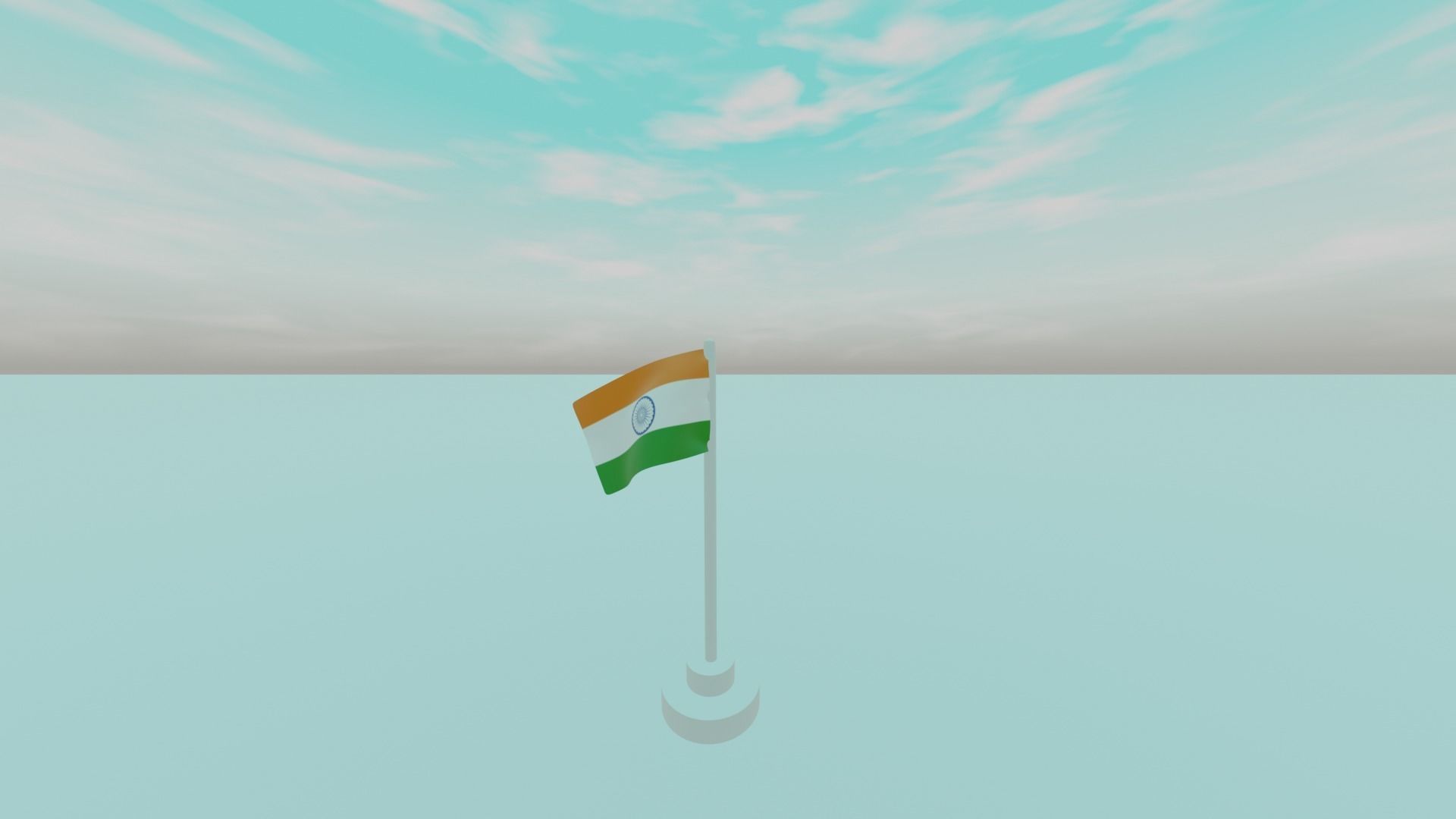 flag post animation 3D model animated | CGTrader