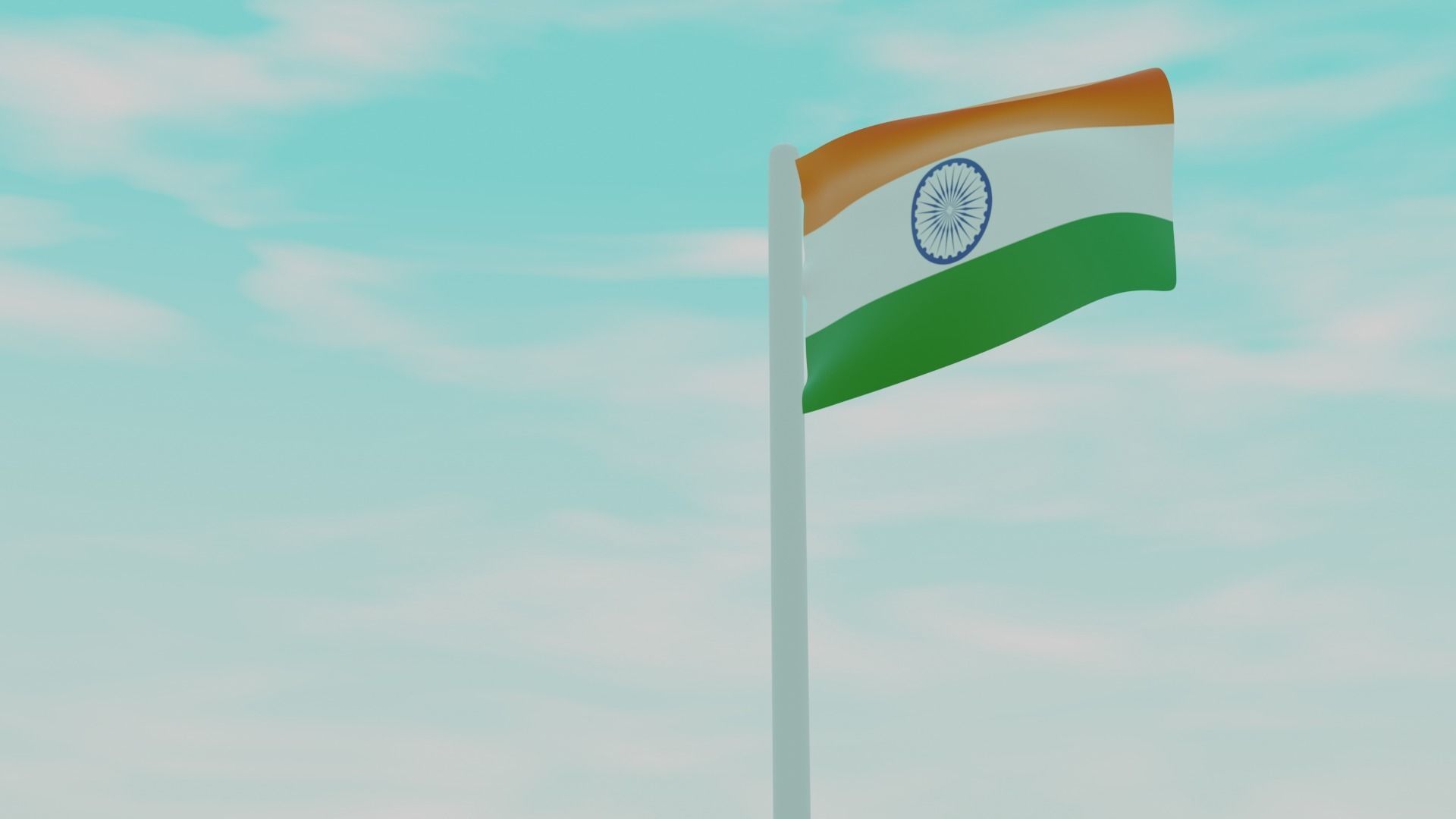 flag post animation 3D model animated | CGTrader