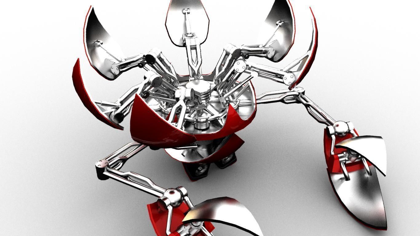 3D model Ball-crab transformer VB-2 VR / AR / low-poly rigged animated ...