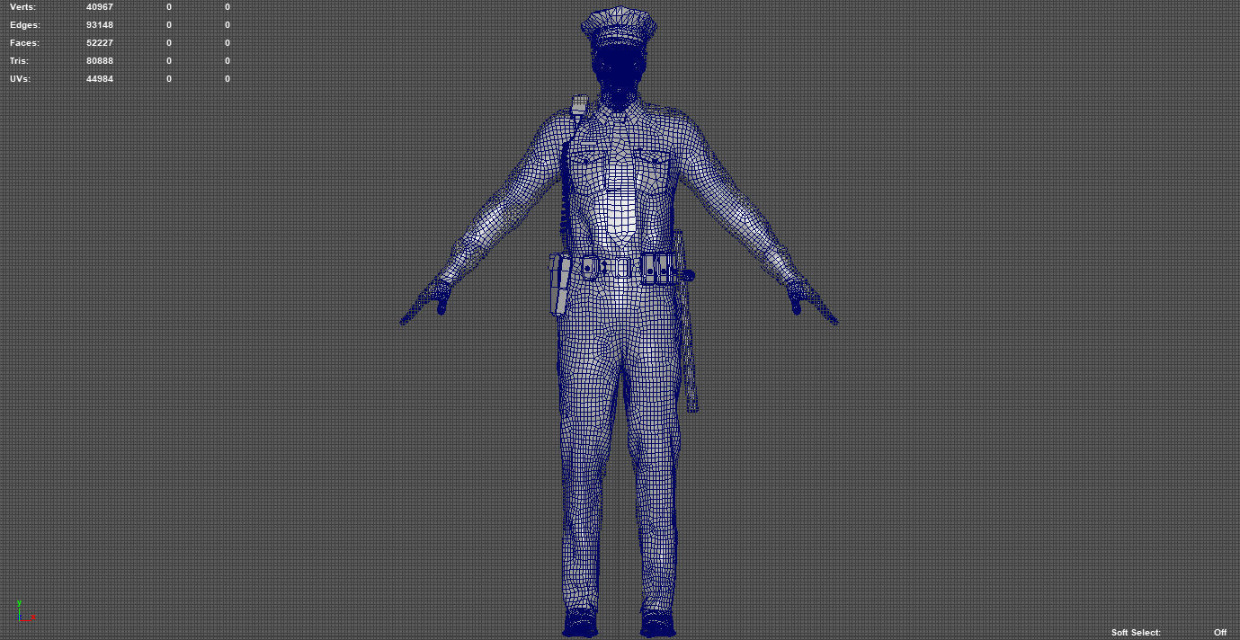 POLICE OFFICER black 3D model | CGTrader