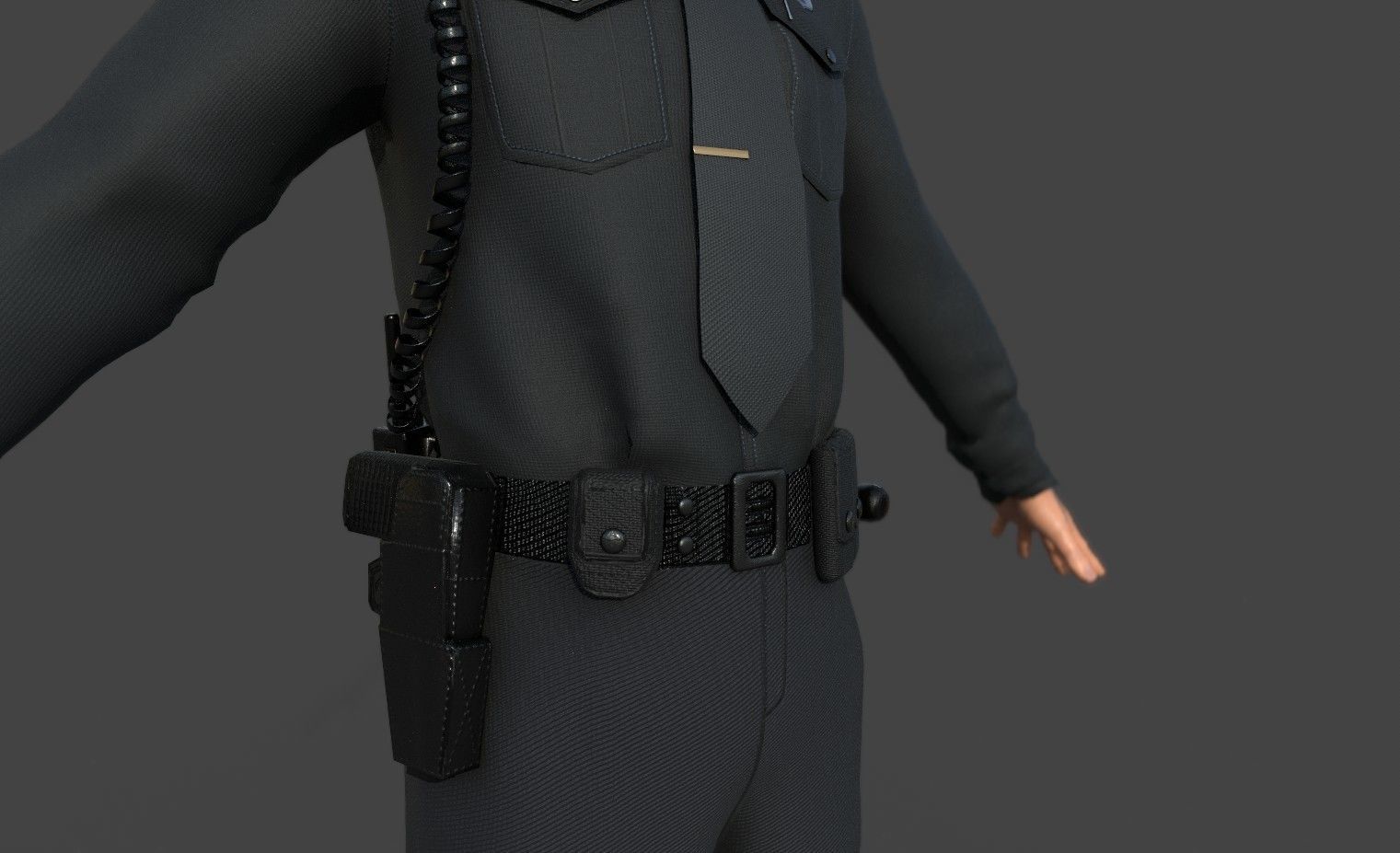 POLICE OFFICER black 3D model | CGTrader