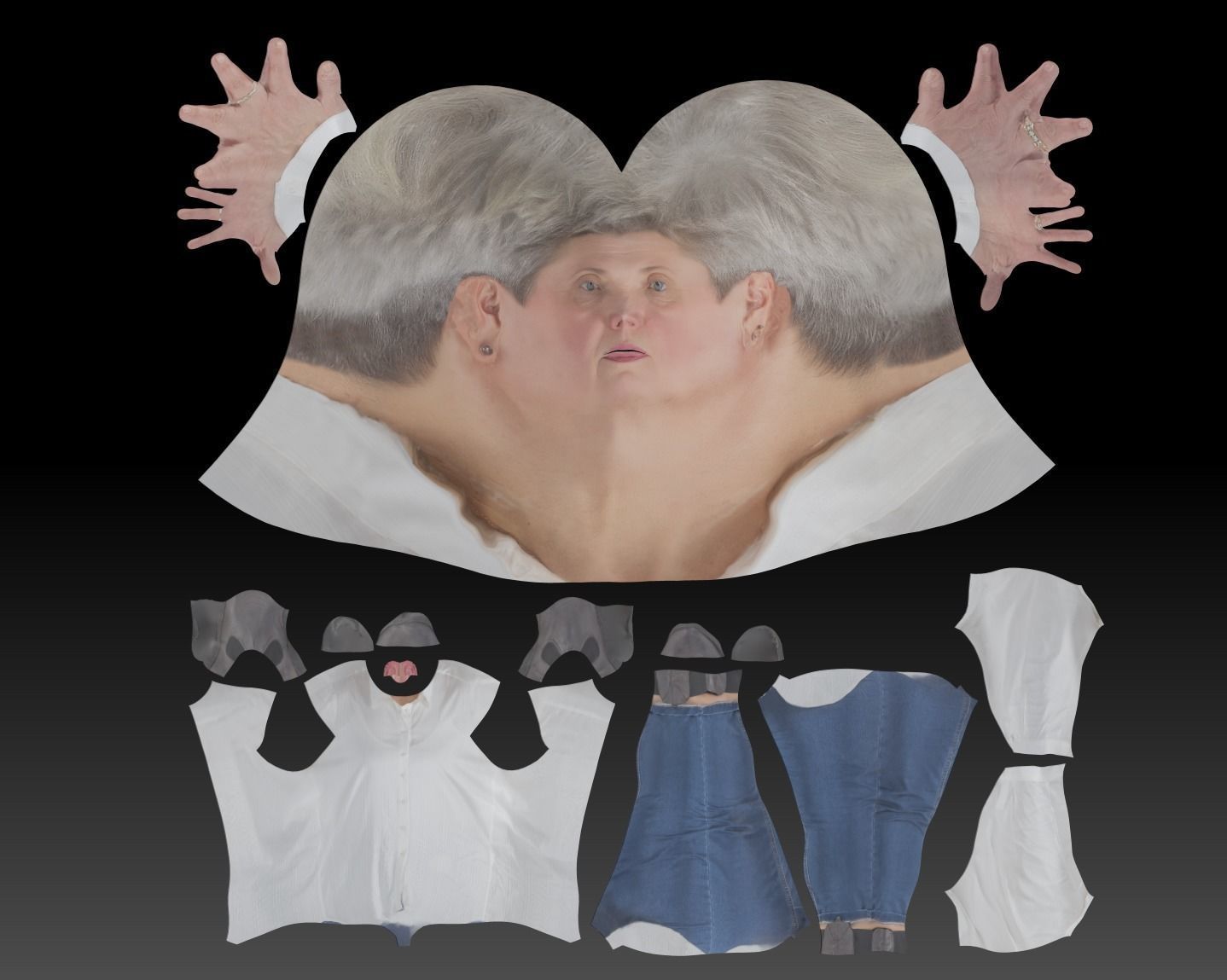 3D model Adult woman in A-pose ready for rigging 181 VR / AR / low-poly ...