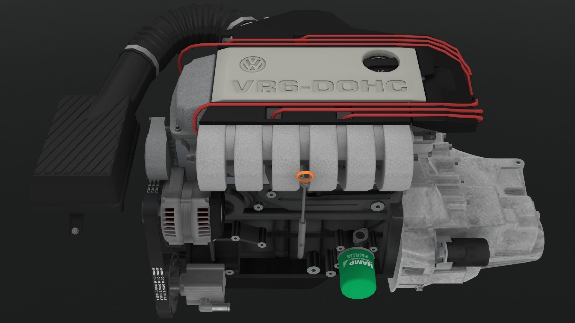 3D model Volkswagen Corrado VR6 12v engine VR / AR / low-poly | CGTrader