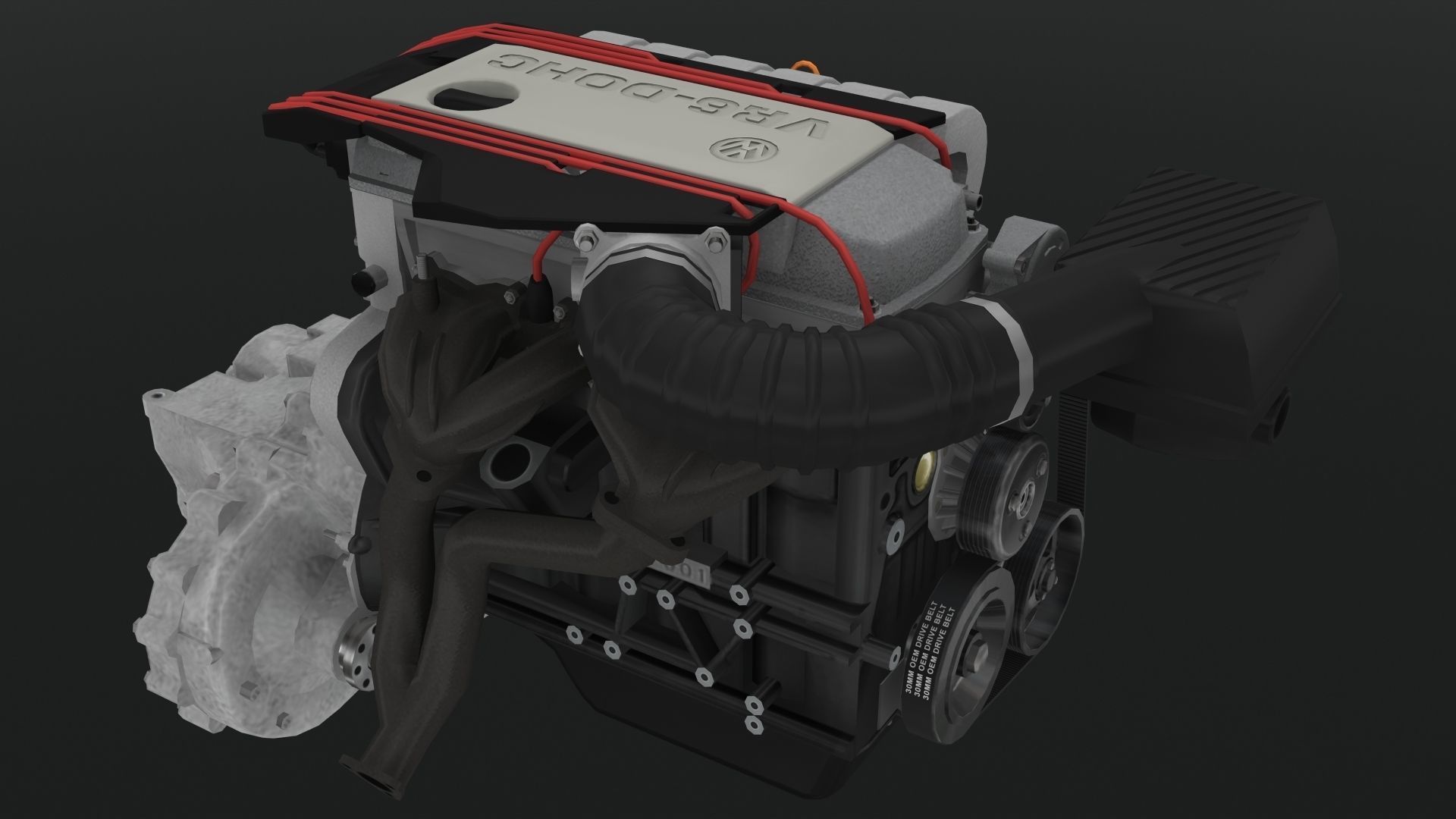 3D model Volkswagen Corrado VR6 12v engine VR / AR / low-poly | CGTrader