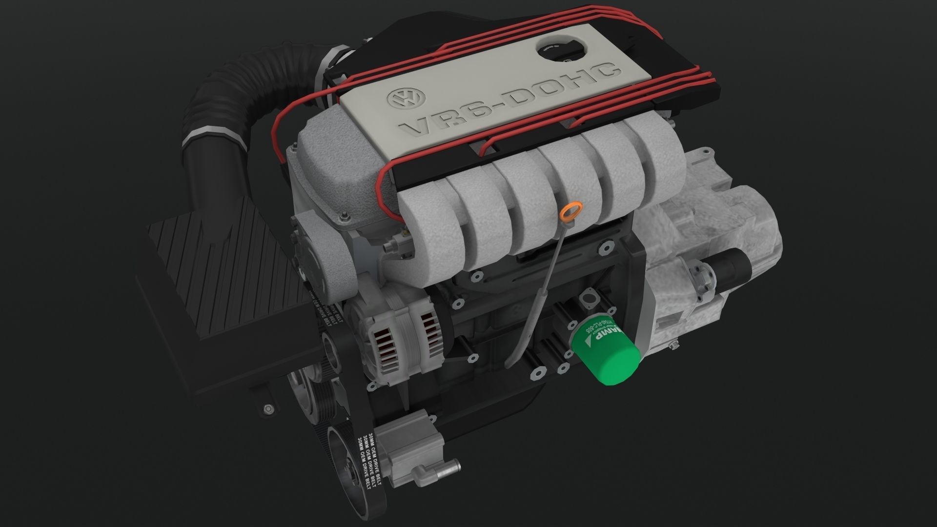 3D model Volkswagen Corrado VR6 12v engine VR / AR / low-poly | CGTrader