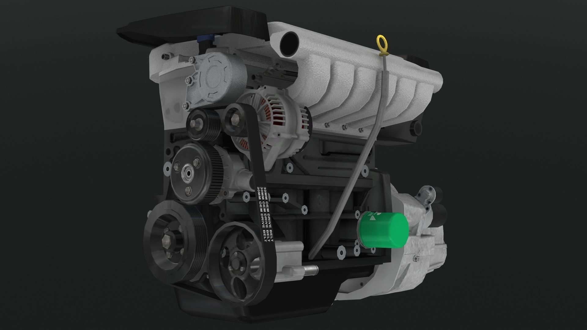 3D model Volkswagen Golf R32 VR6 24v engine VR / AR / low-poly | CGTrader