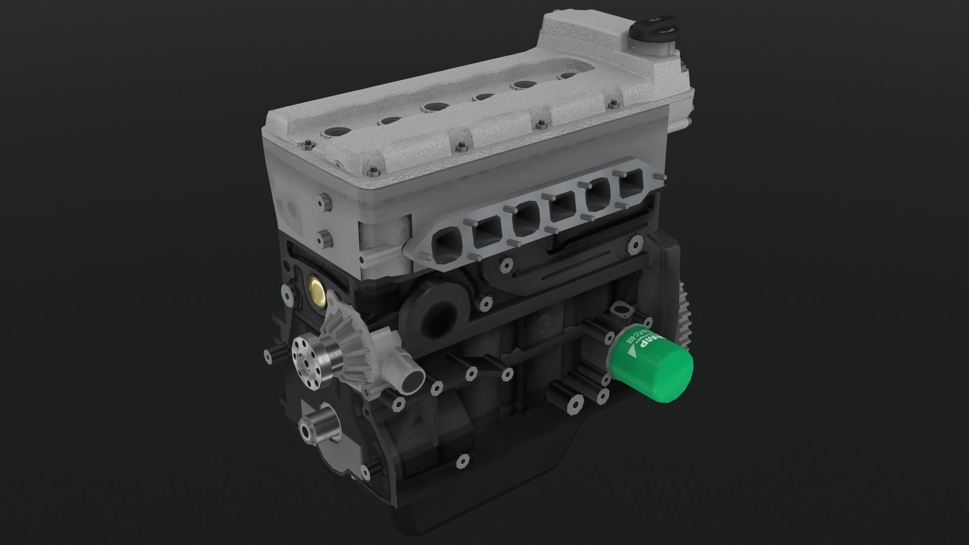 3D model Volkswagen Golf R32 VR6 24v engine VR / AR / low-poly | CGTrader