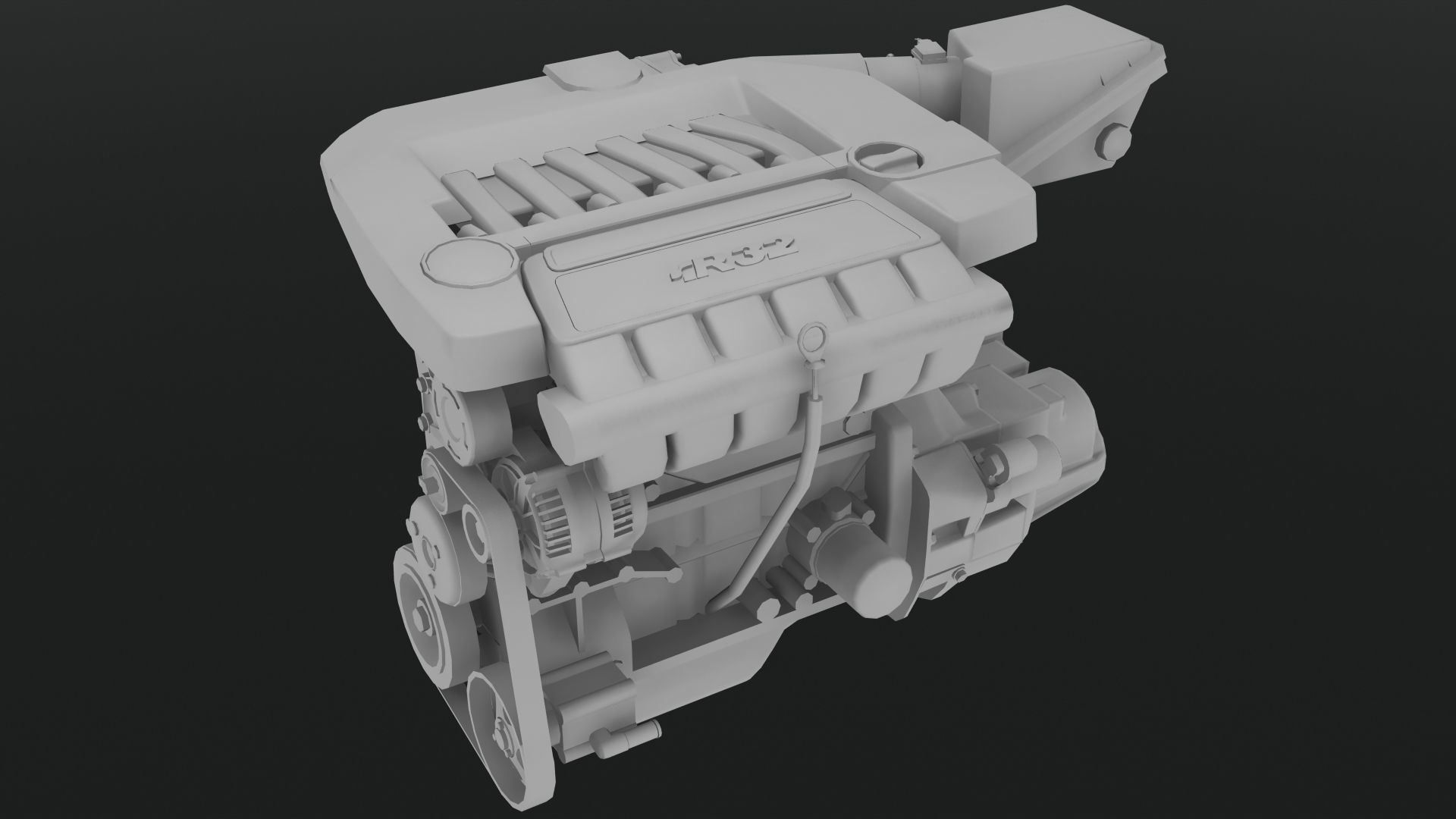 3D model Volkswagen Golf R32 VR6 24v engine VR / AR / low-poly | CGTrader