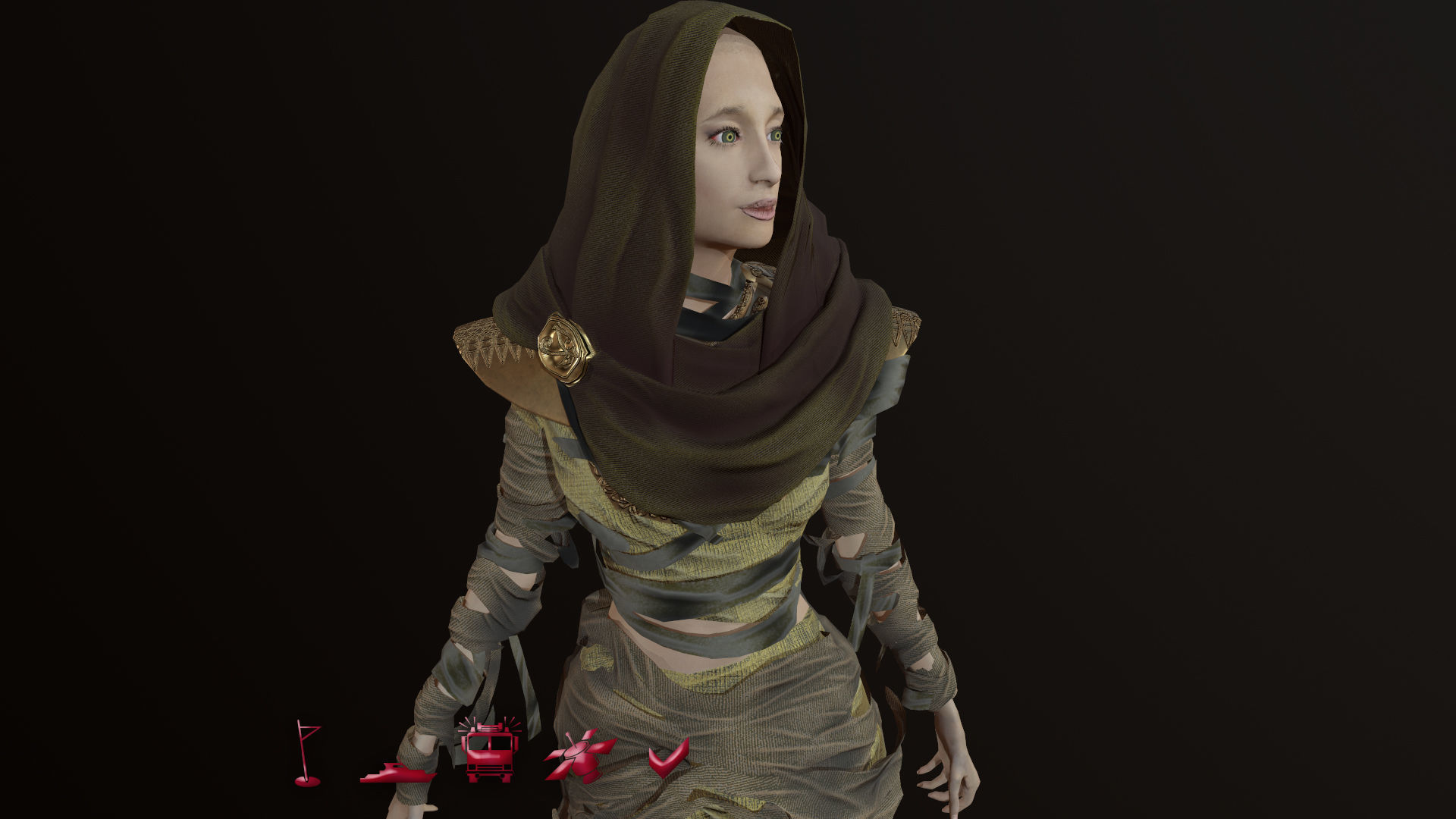 3D model Mummy Girl VR / AR / low-poly rigged | CGTrader