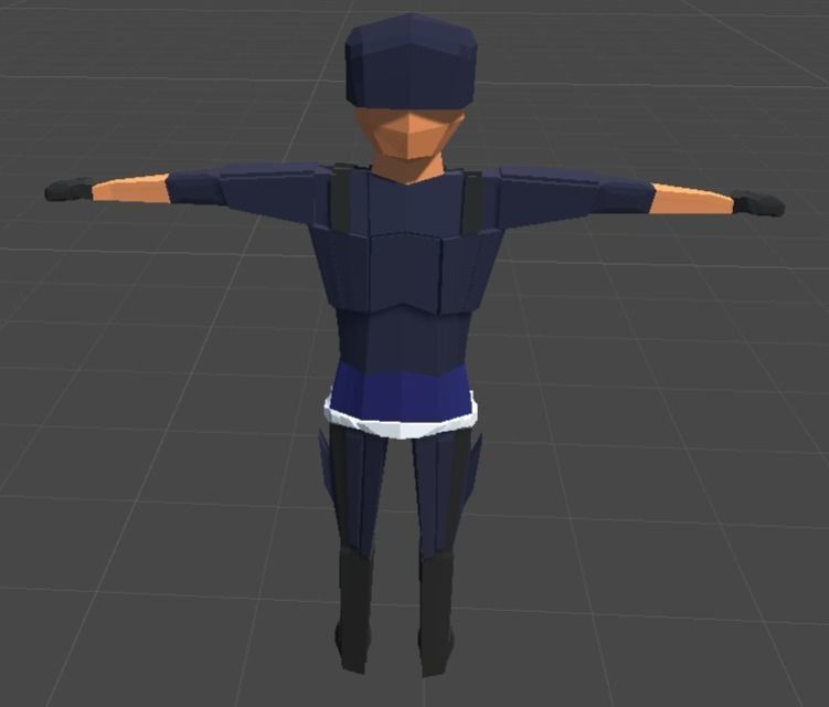 3D model Low poly basic policeman model for Unity Games VR / AR / low ...