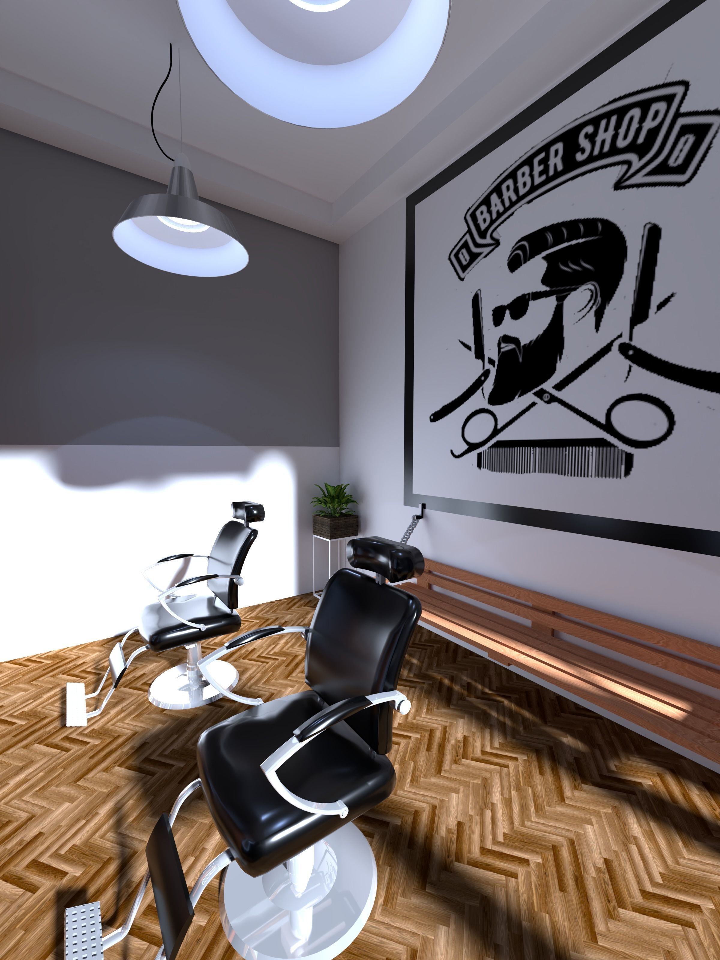 barber shop 3D model | CGTrader