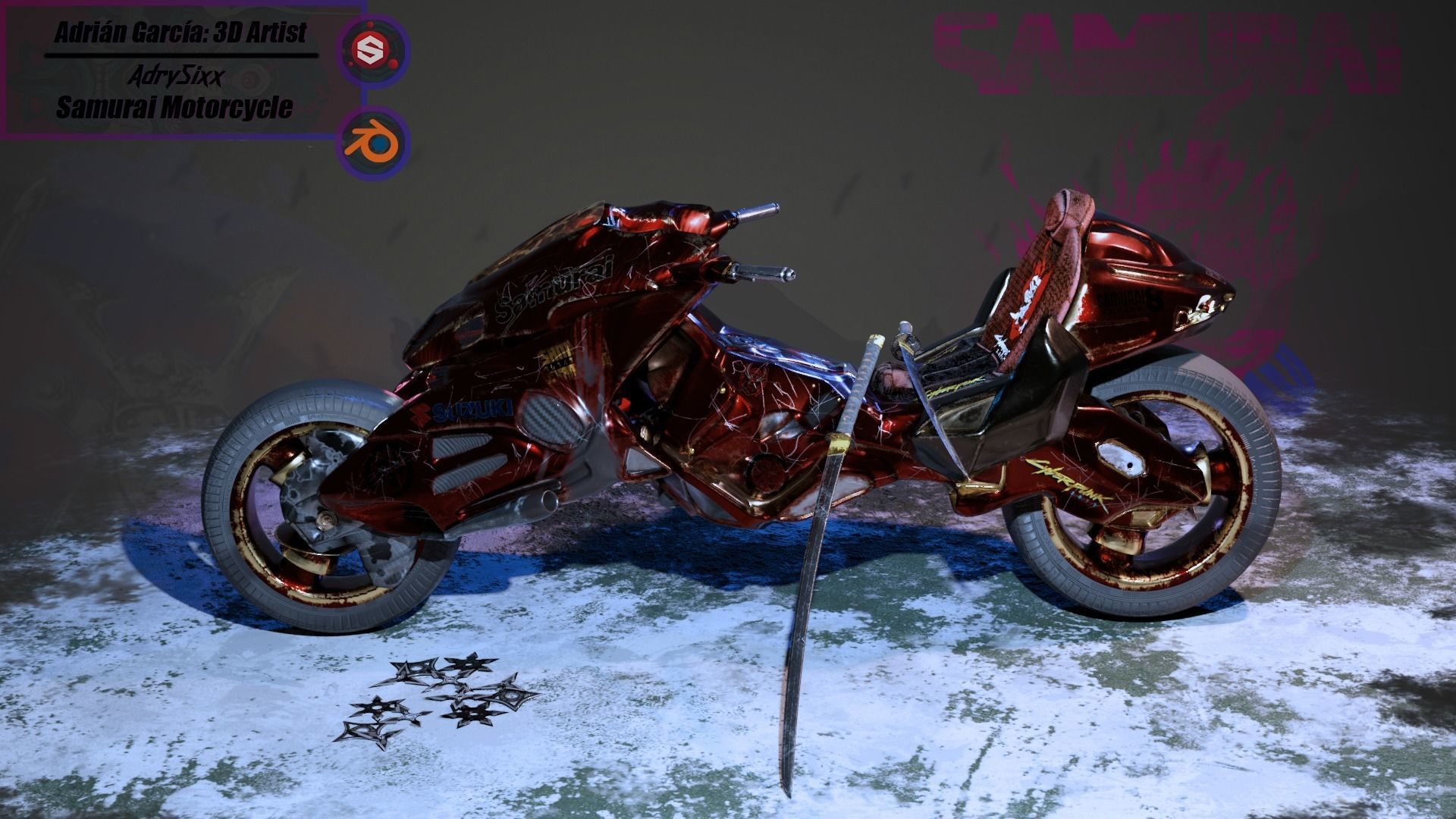 Samurai-Motorcycle 3D model | CGTrader