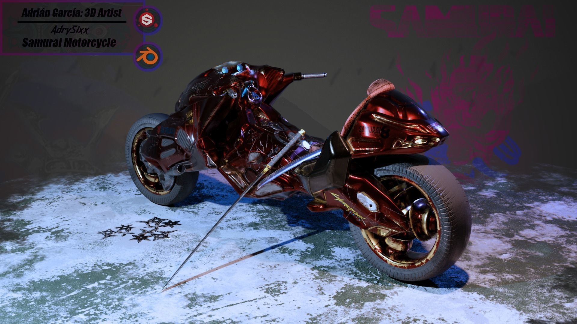 Samurai-Motorcycle 3D model | CGTrader
