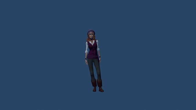 3D model Elaine Marley Monkey Island game ready 3D print VR / AR / low ...