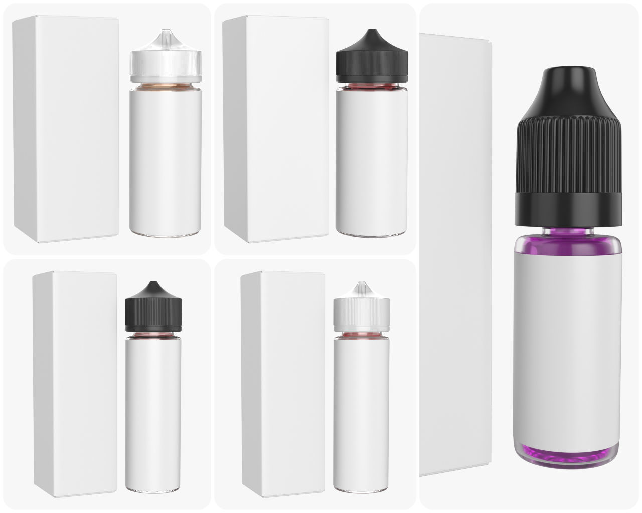 3D model Vape bottles with white paper box | CGTrader