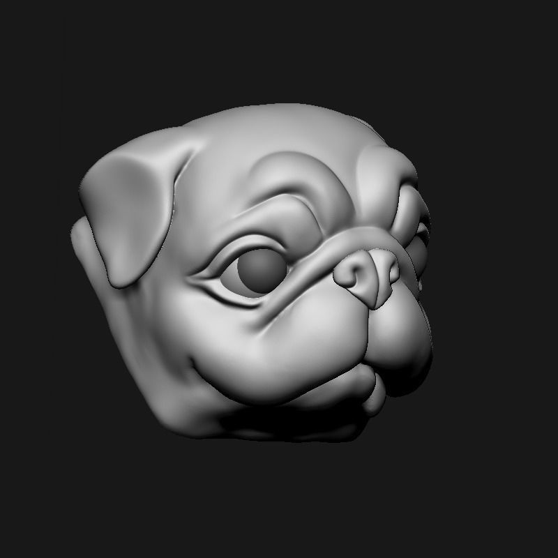 Pug Head Keycap 3D model 3D printable | CGTrader