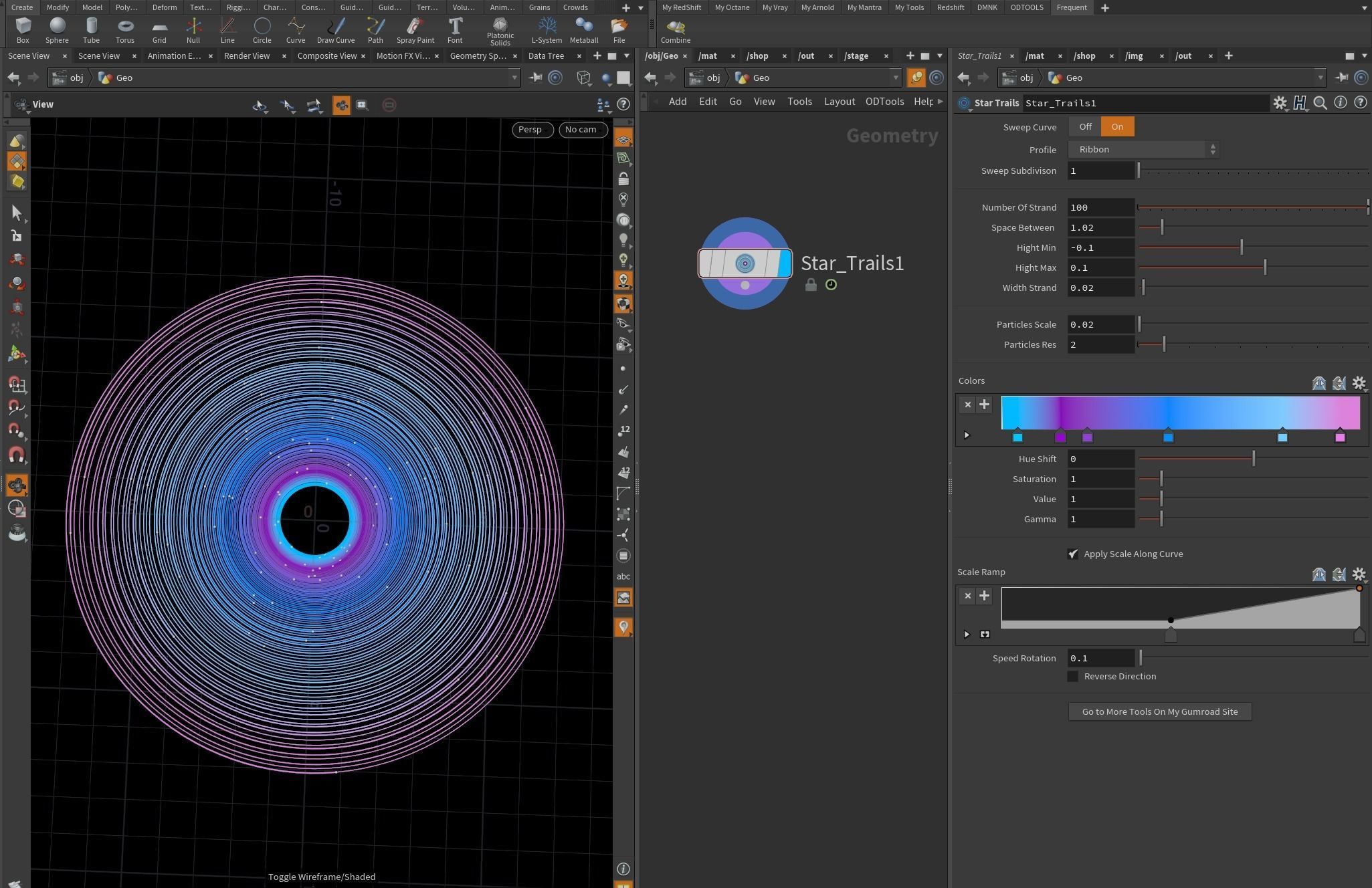 Star trail Houdini HDA 3D model animated | CGTrader