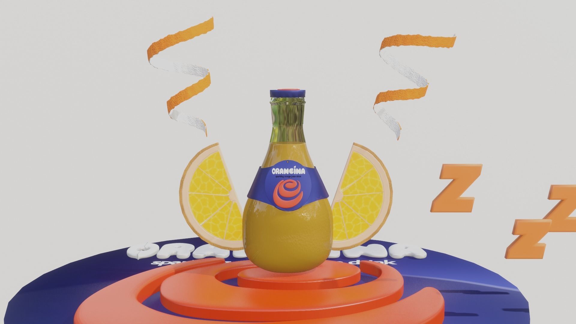Orangina Bottle and Logo 3D model 3D printable | CGTrader