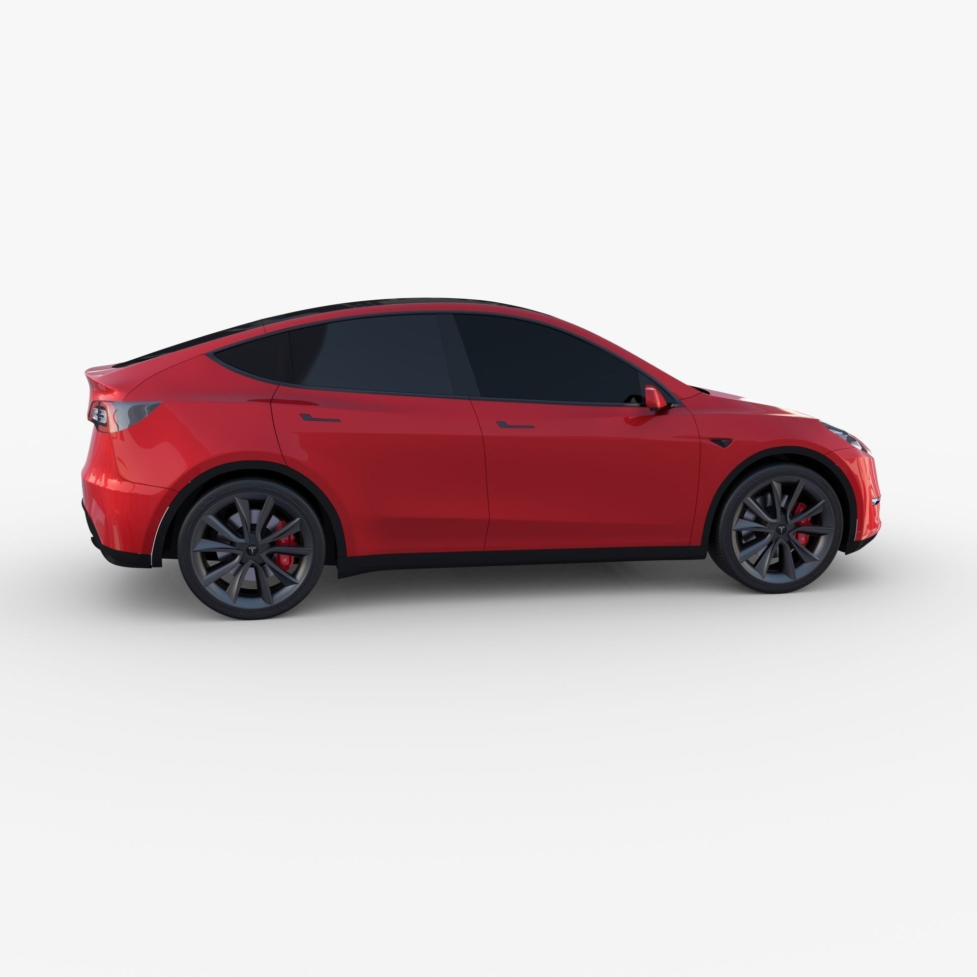 Tesla Model Y Red 3D model | CGTrader