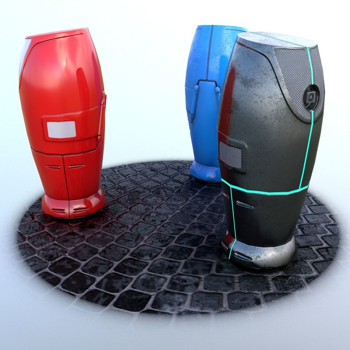 3D model Modern and Sci-fi Hydrant PBR lowpoly model VR / AR / low-poly ...