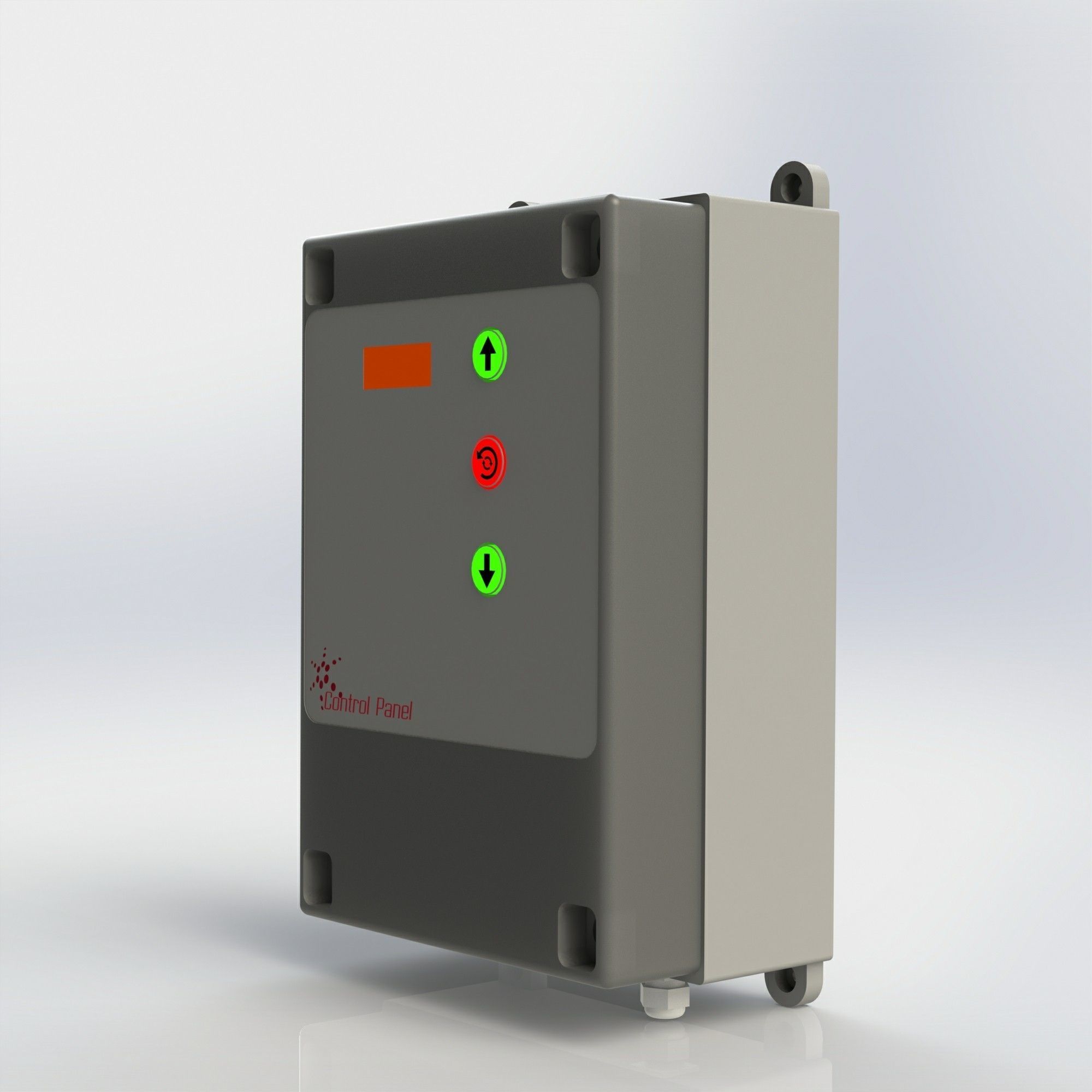 3 Push Button Control Box 3D model | CGTrader