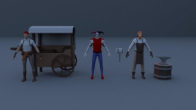 Low poly asset characters 3D model | CGTrader