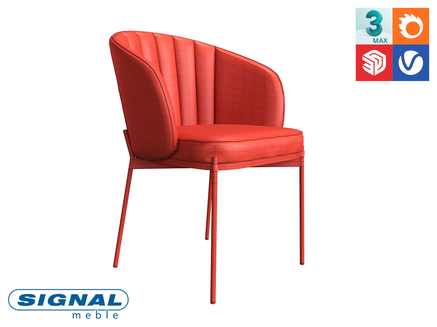 Chair Signal Prado Gray 3D model | CGTrader