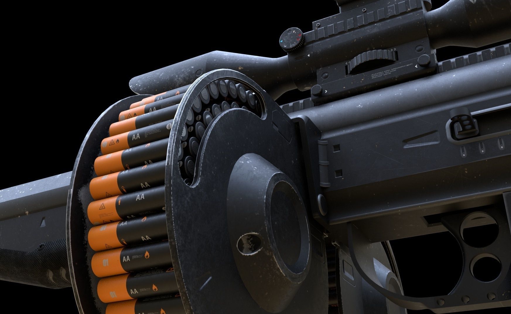 3D model futuristic weapon plasma rifle AA standard VR / AR / low-poly ...