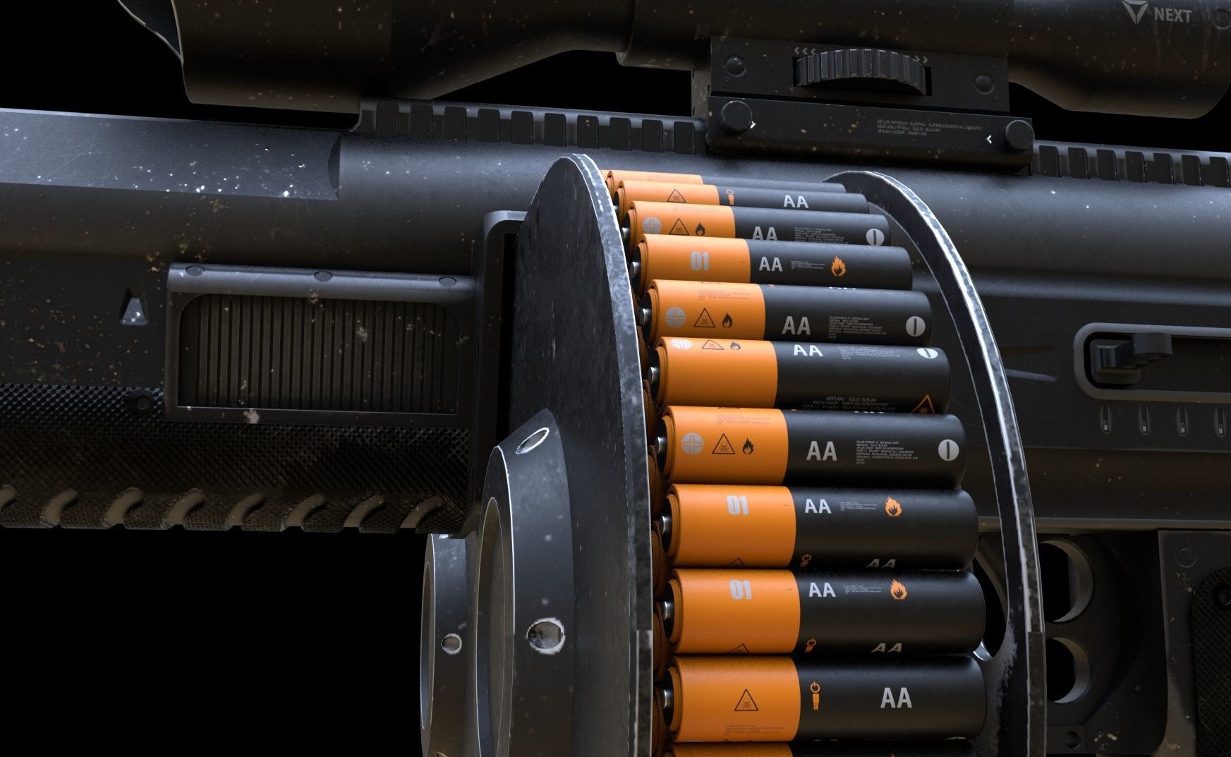 3D model futuristic weapon plasma rifle AA standard VR / AR / low-poly ...