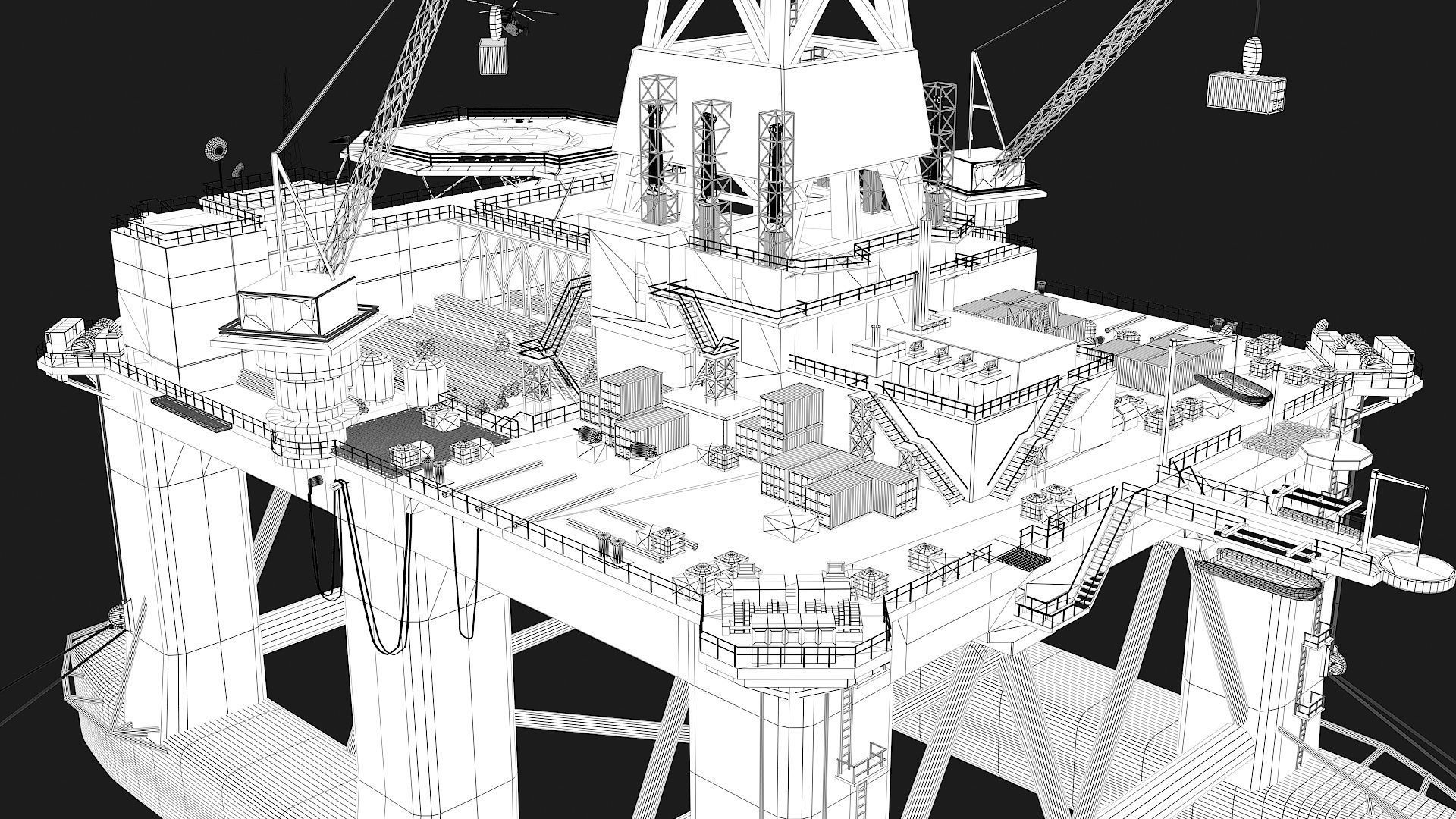TransOcean Legend Oil Platform 3D model | CGTrader