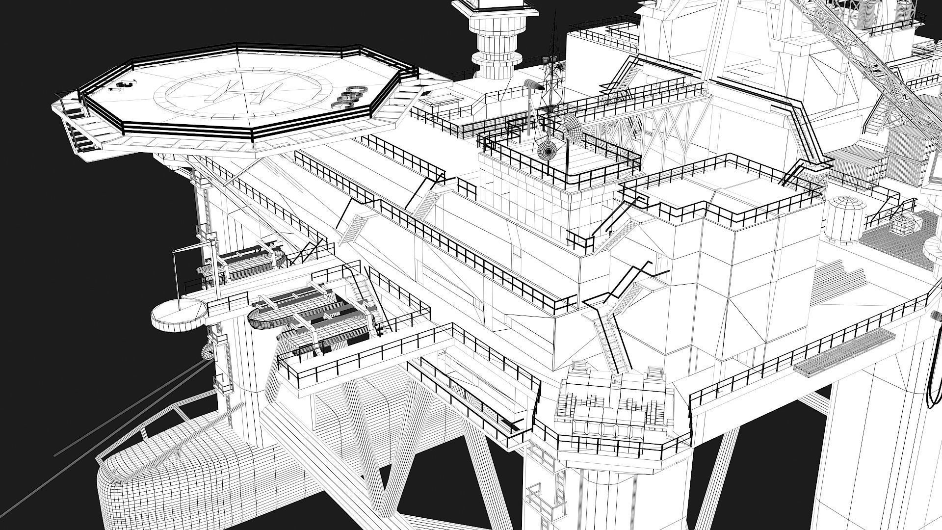 TransOcean Legend Oil Platform 3D model | CGTrader