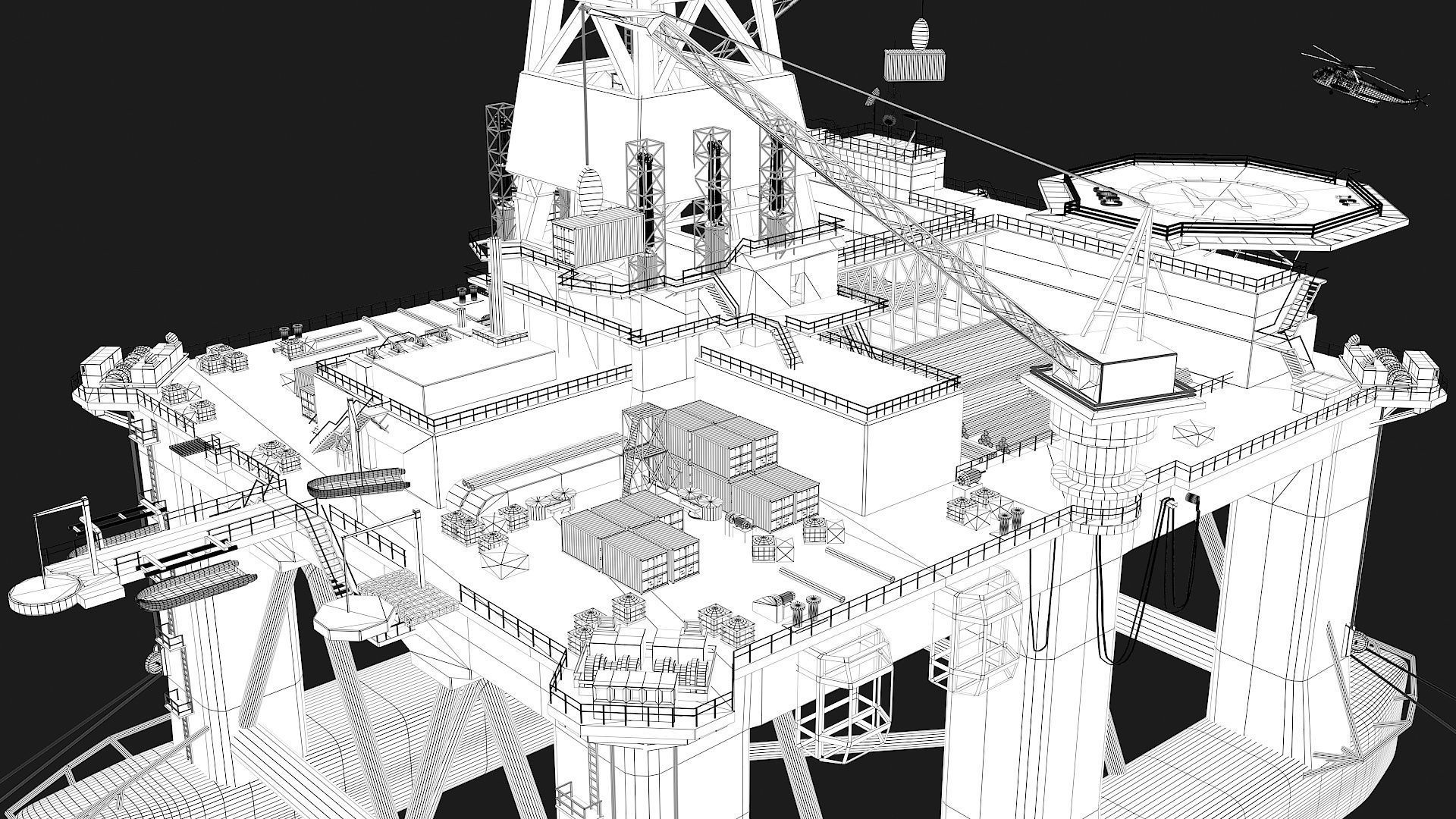 TransOcean Legend Oil Platform 3D model | CGTrader