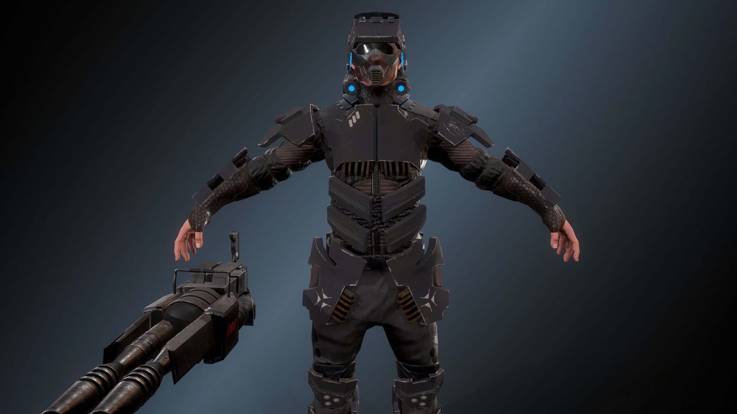 3D model Cyber samurai 3 VR / AR / low-poly rigged animated | CGTrader