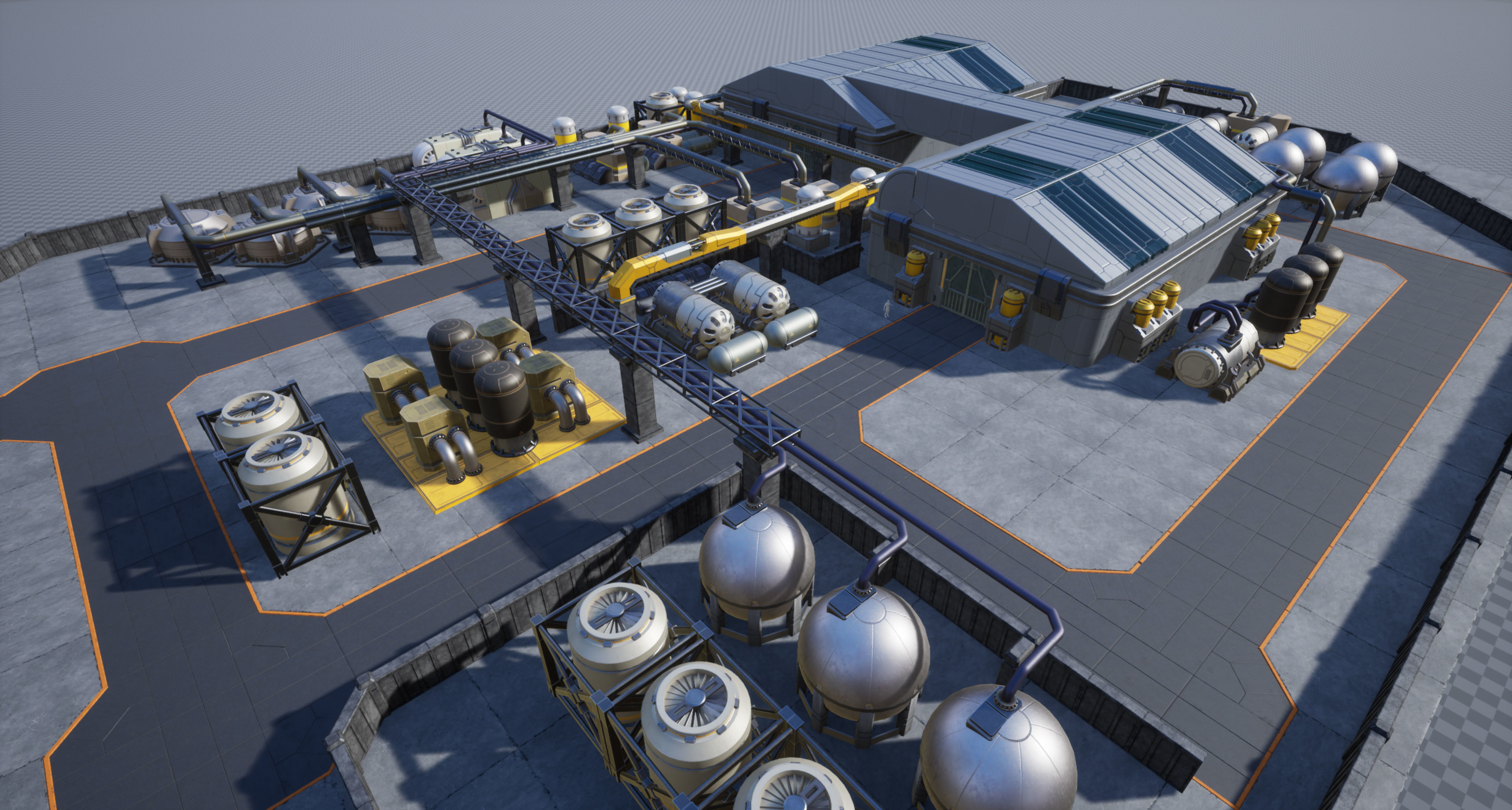Sci-Fi Industrial Zone 3D model | CGTrader