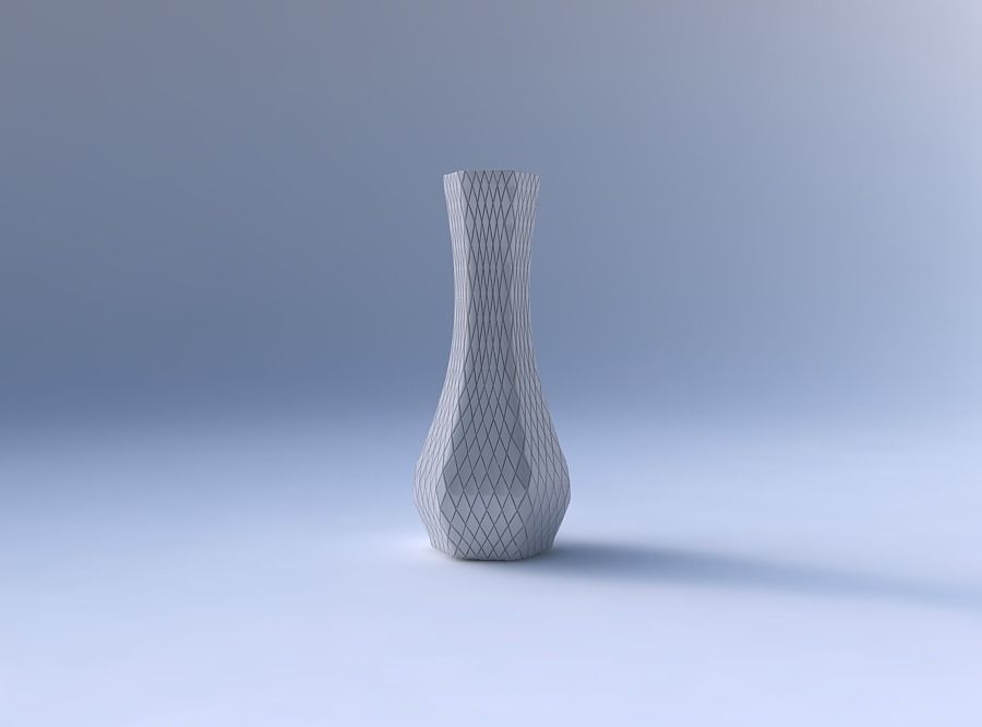 Vase larger opening hexagon with diagonal grid plates 3D model 3D ...