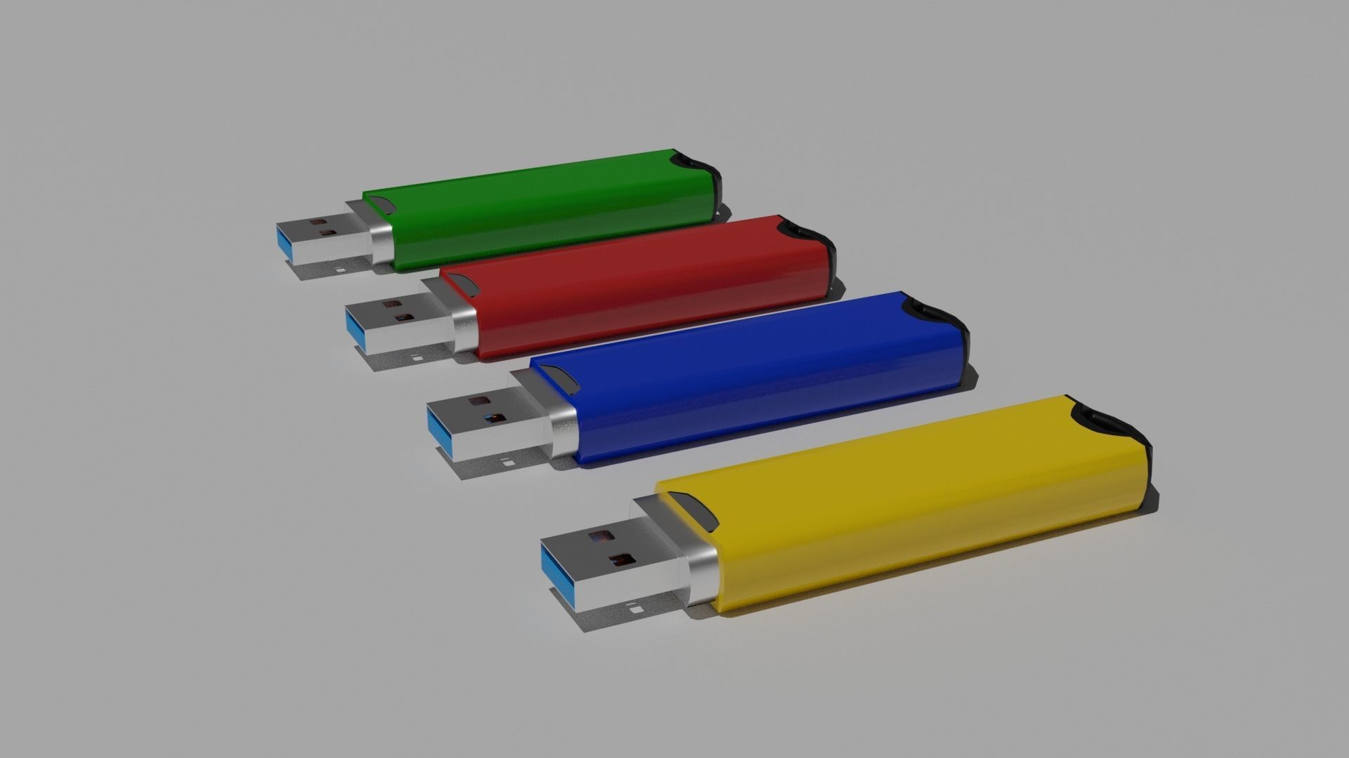 3D model Low Poly USB Set VR / AR / low-poly | CGTrader