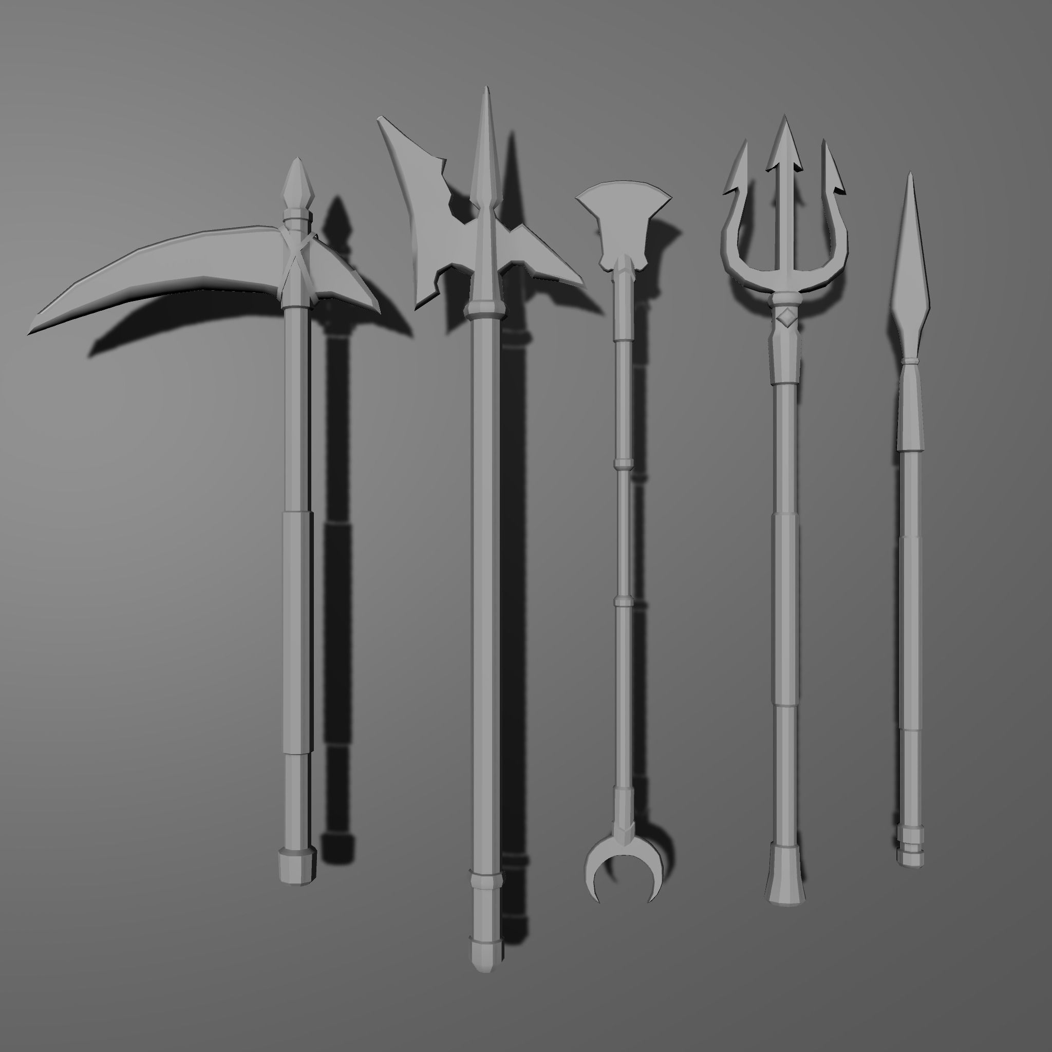 3D model 5 Pole-arm Package VR / AR / low-poly | CGTrader