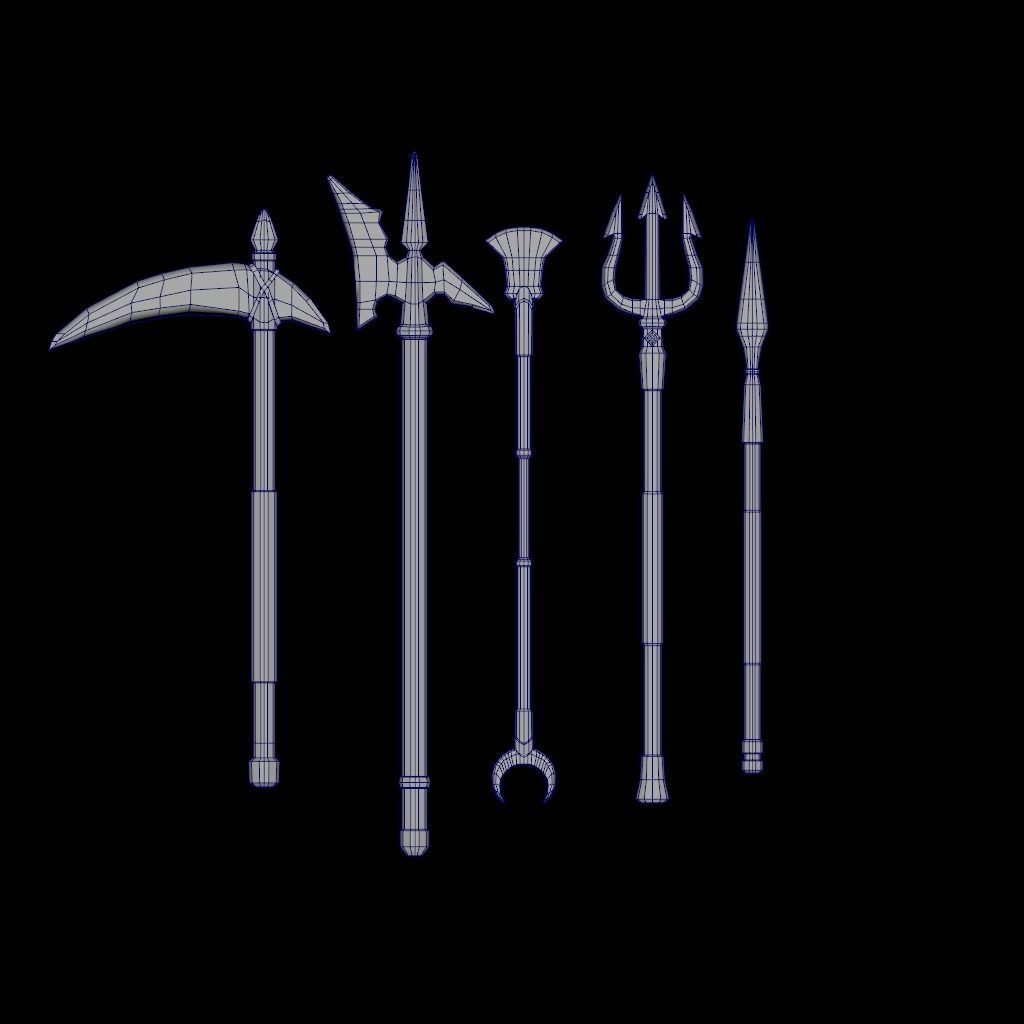 3D model 5 Pole-arm Package VR / AR / low-poly | CGTrader