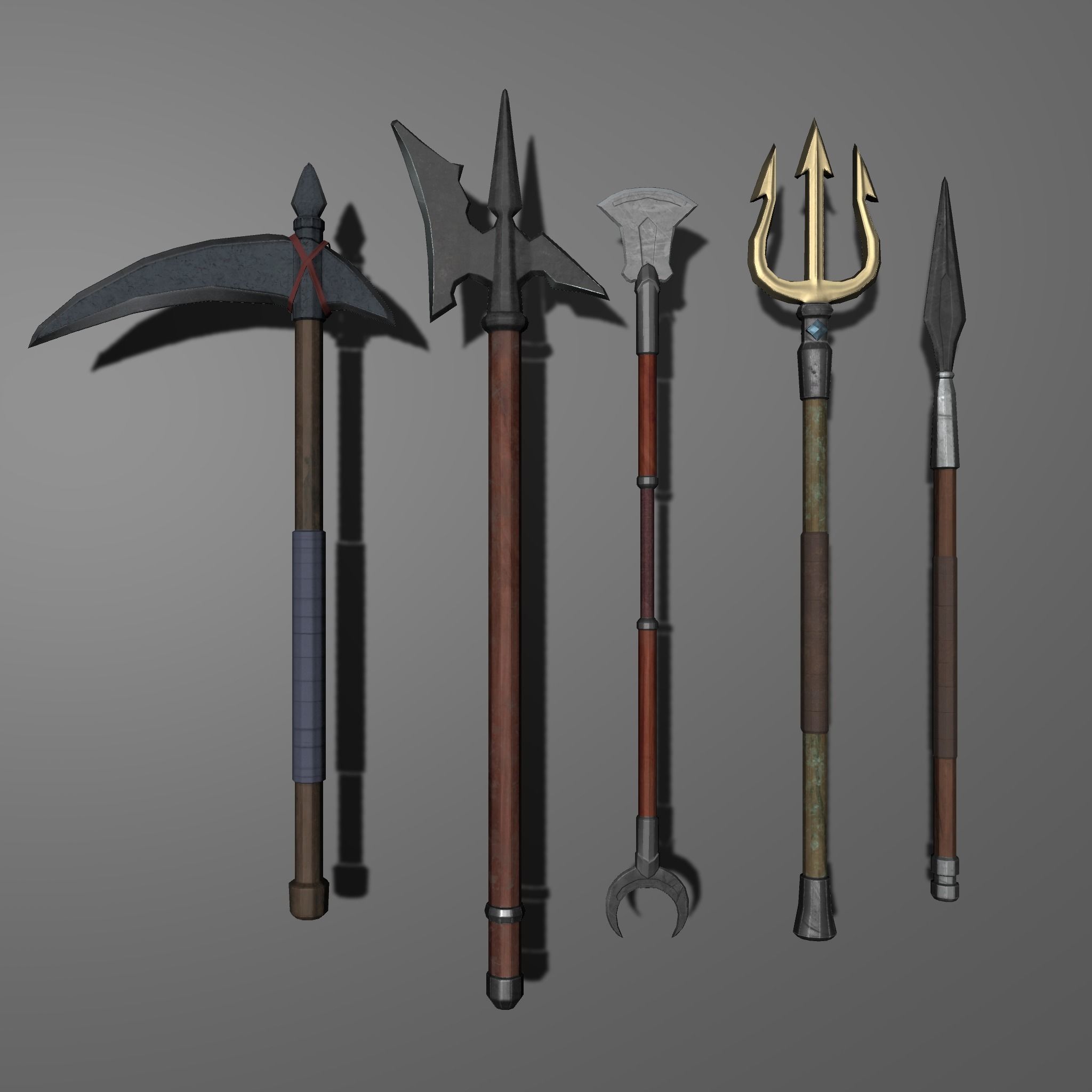 3D model 5 Pole-arm Package VR / AR / low-poly | CGTrader