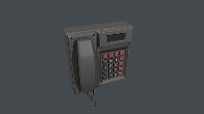 3D model Wall Mounted Phone VR / AR / low-poly | CGTrader