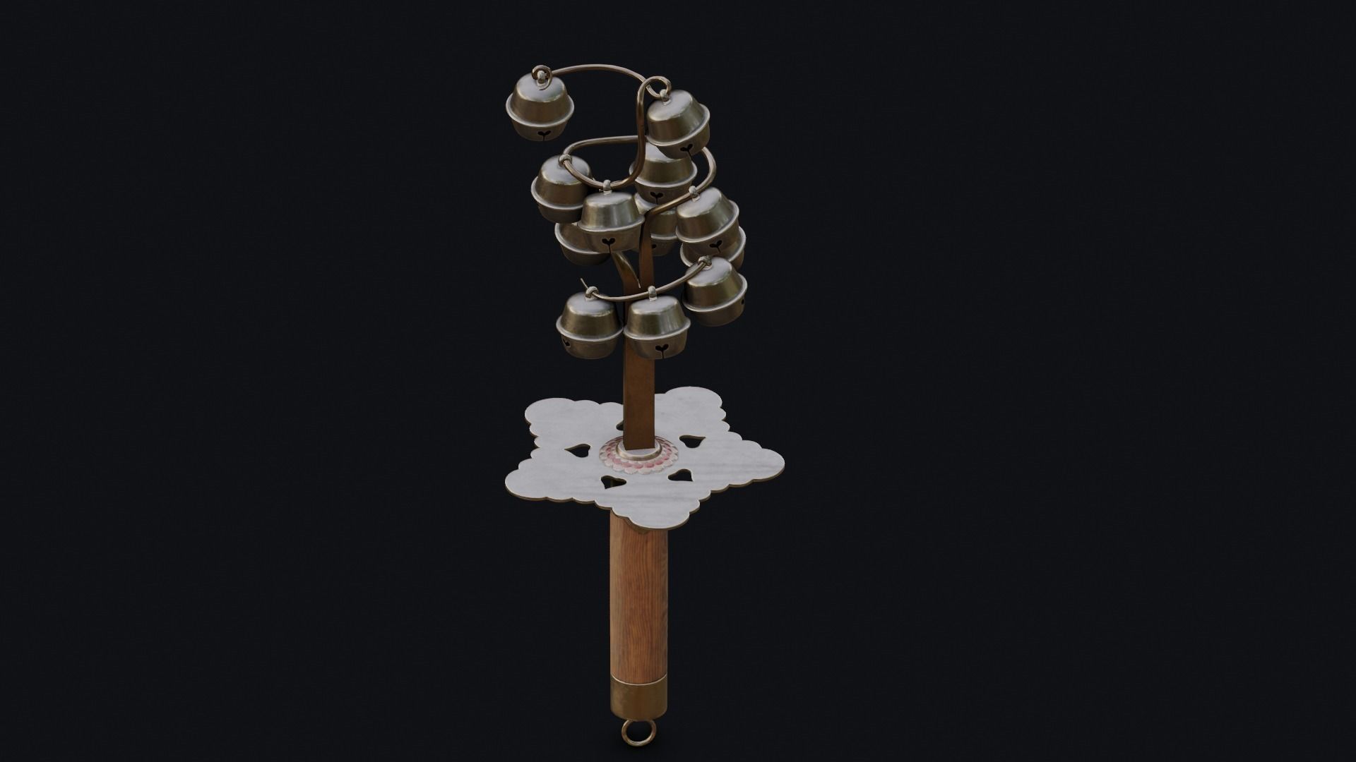 3D model Kagura Suzu traditional Japanese instrument VR / AR / low-poly ...