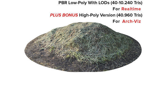 3D model Props For Exterior - Mowed Grass - Scanned Pile Of Hay VR / AR ...